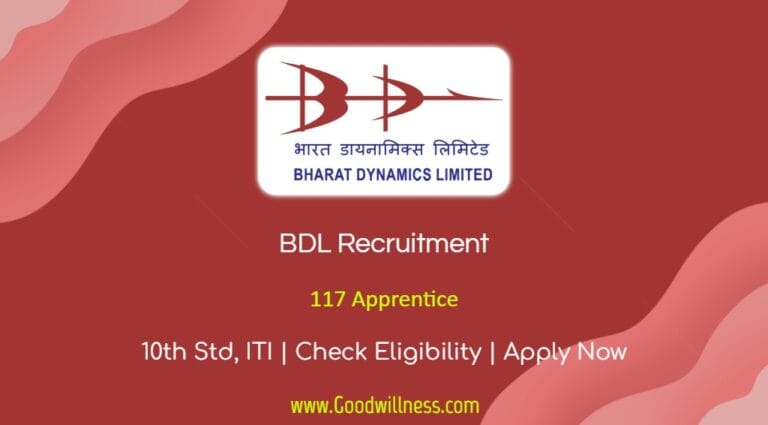 BDL Apprentice Recruitment 2024 | 10th, ITI Can Apply Now