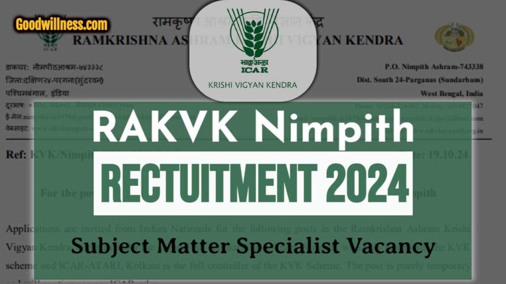 Ramkrishna Ashram KVK, Nimpith Recruitment 2024 | RAKVK Invites Subject ...