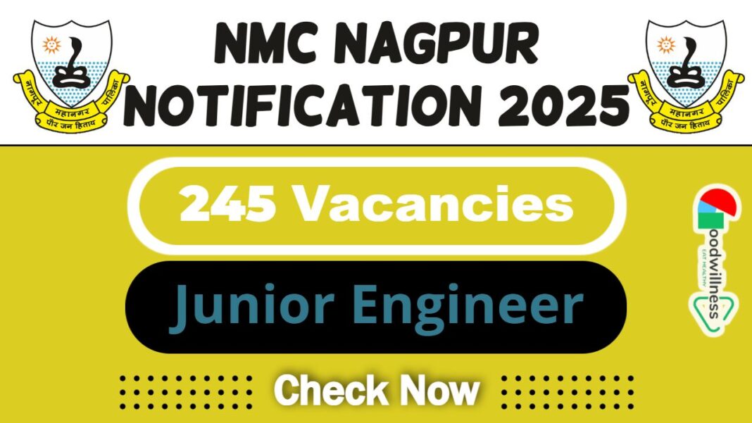 NMC Nagpur Job Recruitment 2025 | Apply Now 245 Junior Engineer & More ...