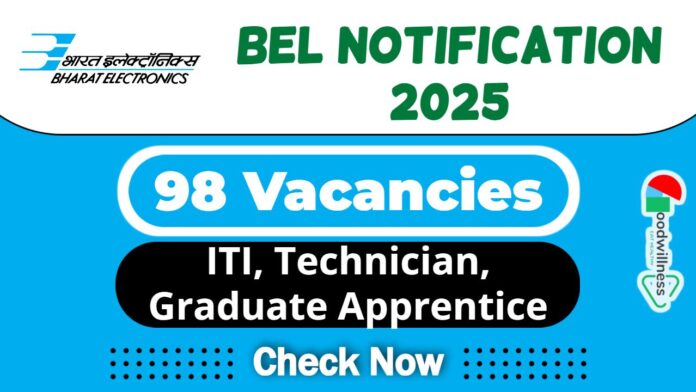 BEL Apprentice Job Recruitment 2025 | BEL Invites 98 ITI, Technician ...