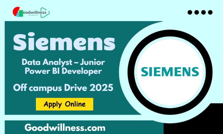 Siemens Power BI Developer Off Campus Drive 2025 : Mass Hiring Apply Online