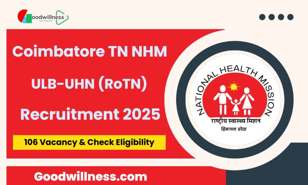 Coimbatore NHM ULB Recruitment 2025 | 106 ULB-UHN (RoTN) Vacancy, Check ...