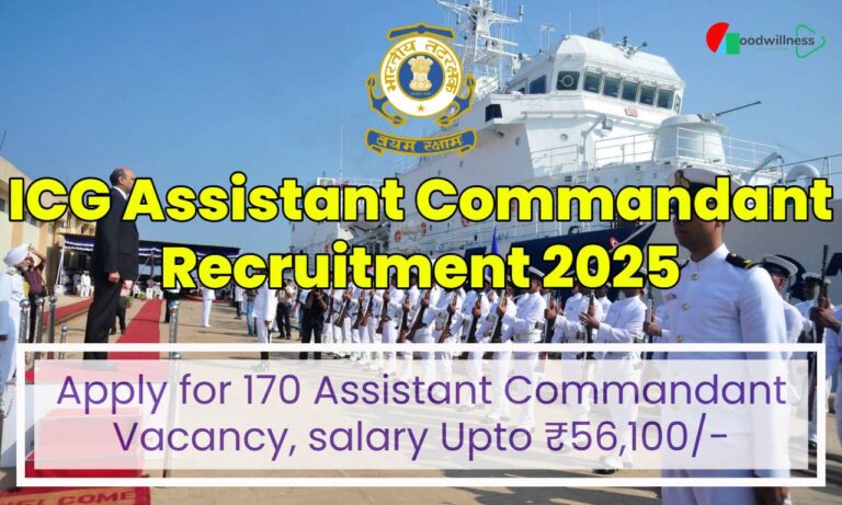 ICG Assistant Commandant Recruitment 2025 | 170 General Duty and ...